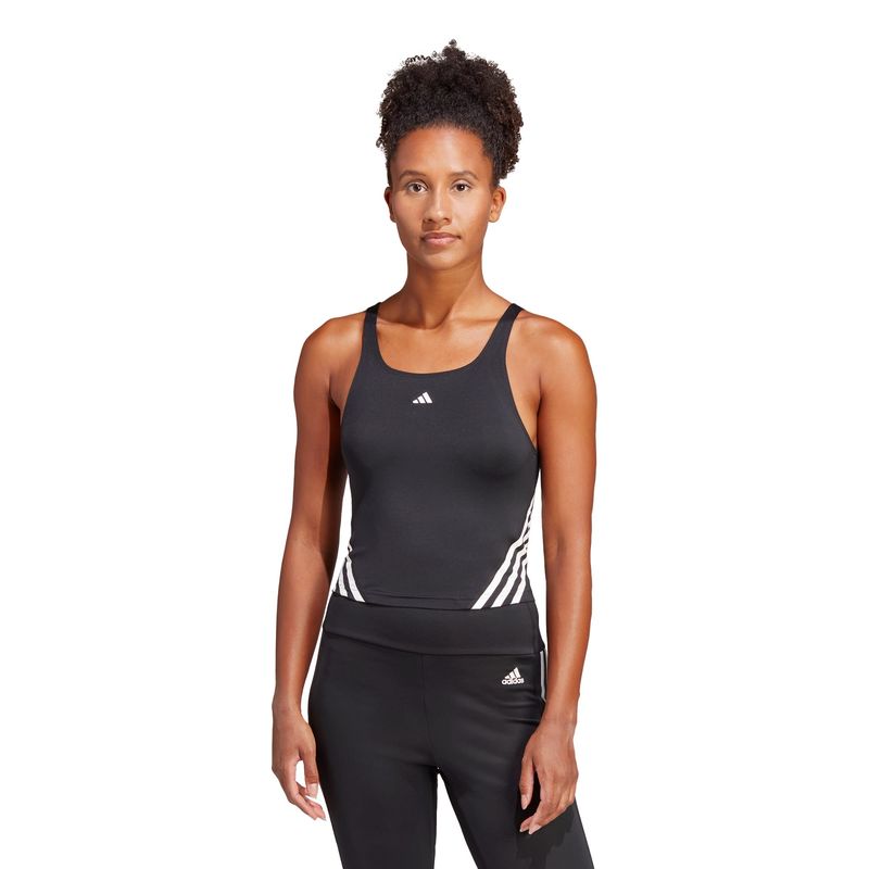 Remera Musculosa Train Icons 3 Tiras Con Recortes adidas Mujer - Sporting